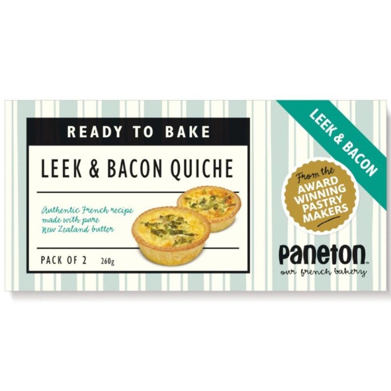 “Ready To Bake” Leek and Bacon Quiches - Pack of 2 - Paneton Bakery