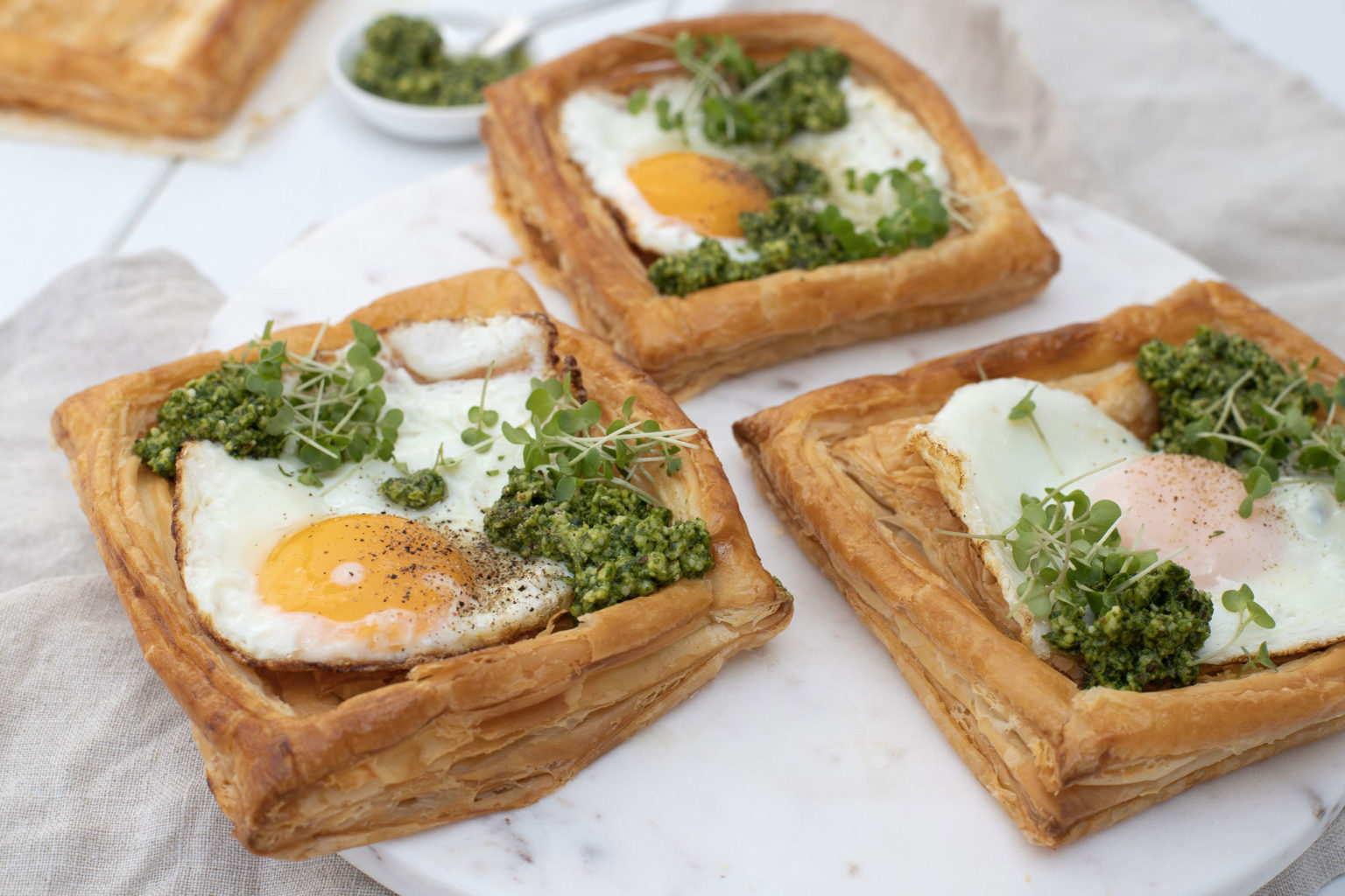 Variation on a breakfast galette with rocket pesto - Paneton Bakery